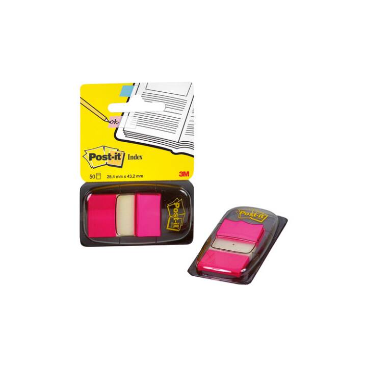 POST-IT Notes autocollantes Index Tabs (50 feuille, Rose, Rose ...
