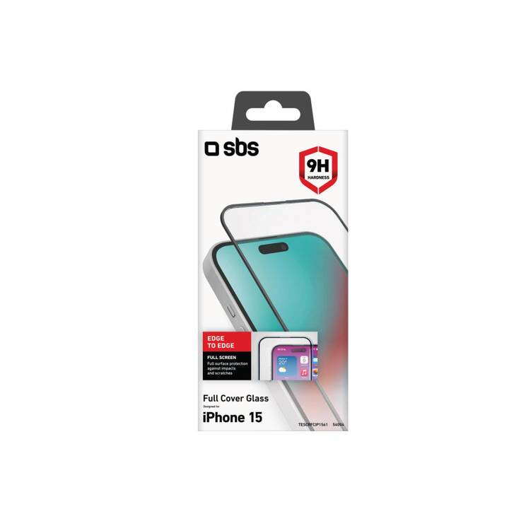 SBS Verre de protection d'écran (iPhone 15, 1 pièce) - Interdiscount