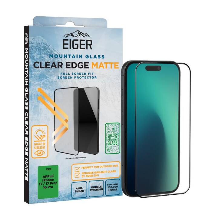 EIGER Vetro protettivo da schermo Clear Edge Matte (iPhone 16 Pro ...