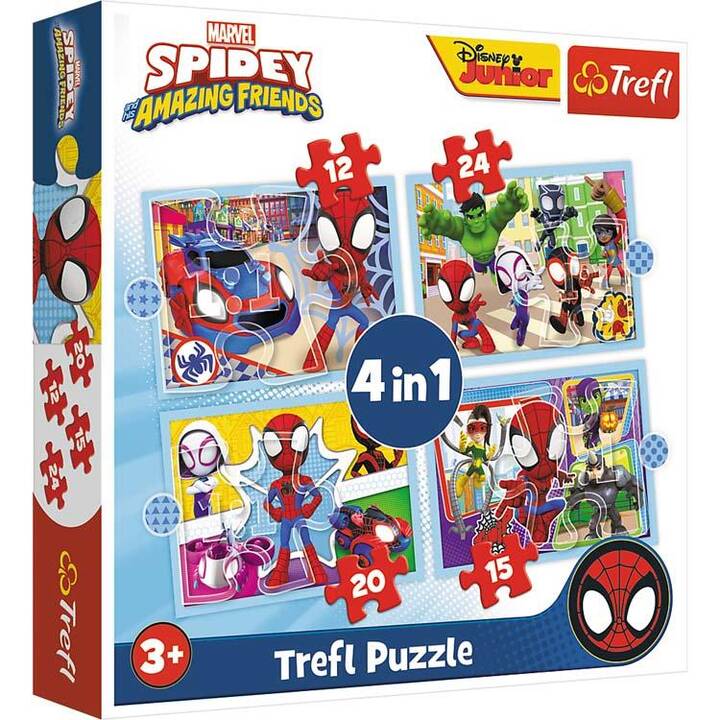 TREFL Marvel Spidey Puzzle (4 x 20 pièce, 15 pièce, 12 pièce, 24 pièce ...