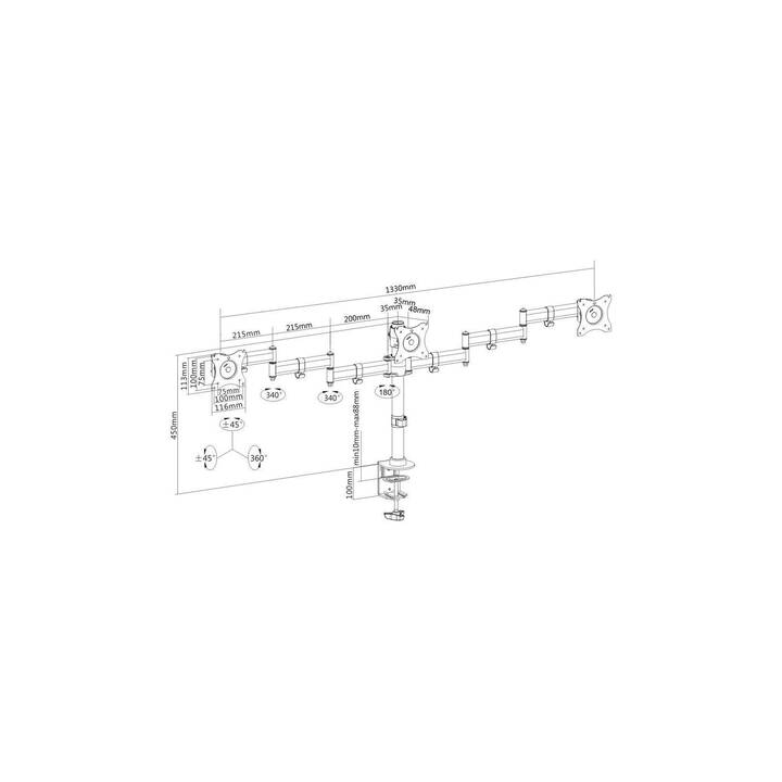 PUREMOUNTS Fixation à table PM-OFFICE-03 (27") - Interdiscount