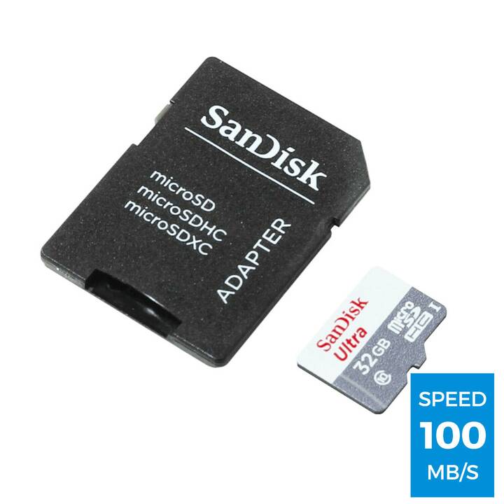 SANDISK MicroSDHC Ultra (Video Class 10, 32 GB, 98 MB/s) - Interdiscount