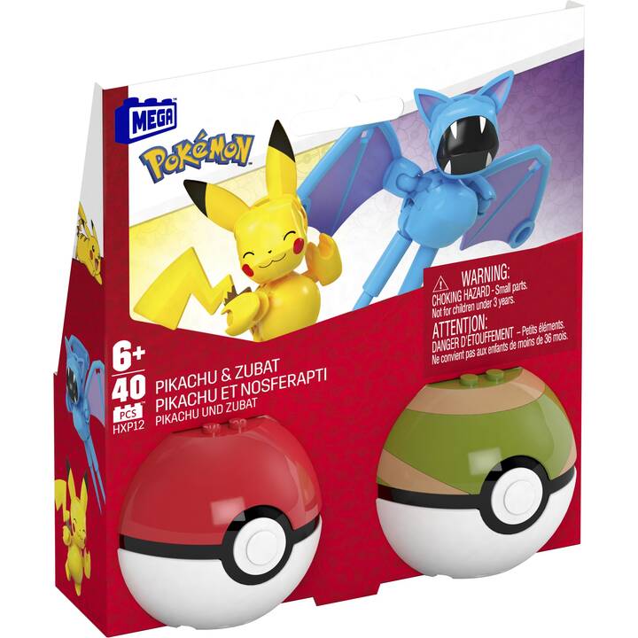 MEGA CONSTRUX Pokémon Pokéball Collection – Pikachu und Zubat (40 pièce ...