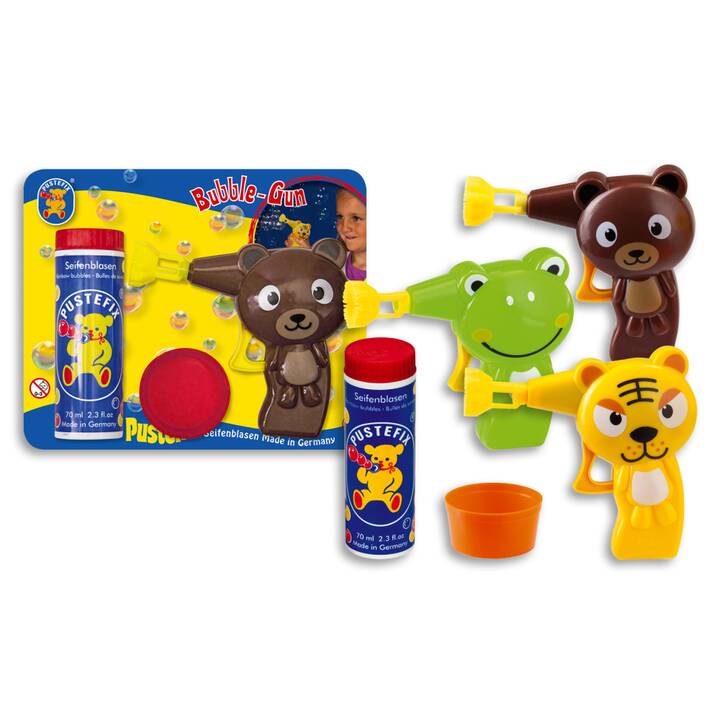 PUSTEFIX Bubble-Gun Set di bolle di sapone (Colori assortiti ...