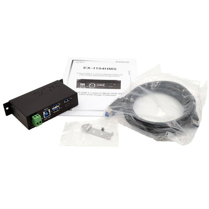 EXSYS USB-Hub (4 Ports, USB C, USB A) - Interdiscount